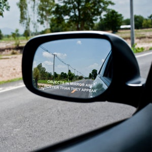 Object in Mirror Mirror Sticker, Vinyl Mirror Sticker, Rearview Mirror ...