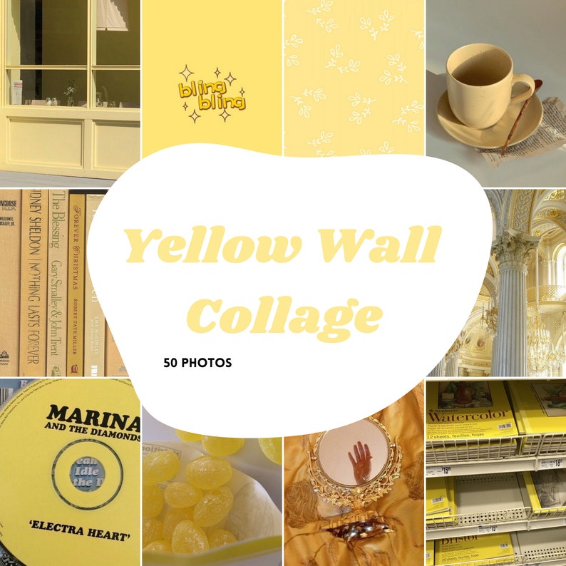 Yellow Wall Collage Prints Wall Collage Kit Teen Bedroom - Etsy