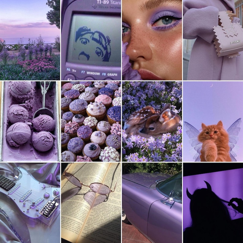 Purple Wall Collage Prints Wall Collage Kit Teen Bedroom - Etsy