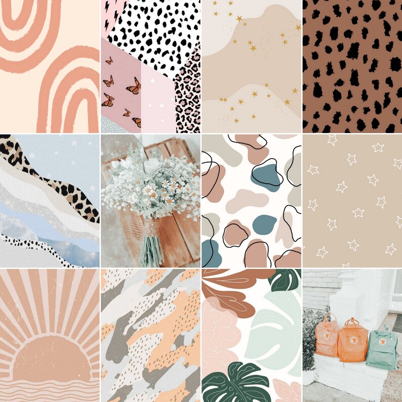 Boho Wall Collage Prints Wall Collage Kit Boho Aesthetic - Etsy