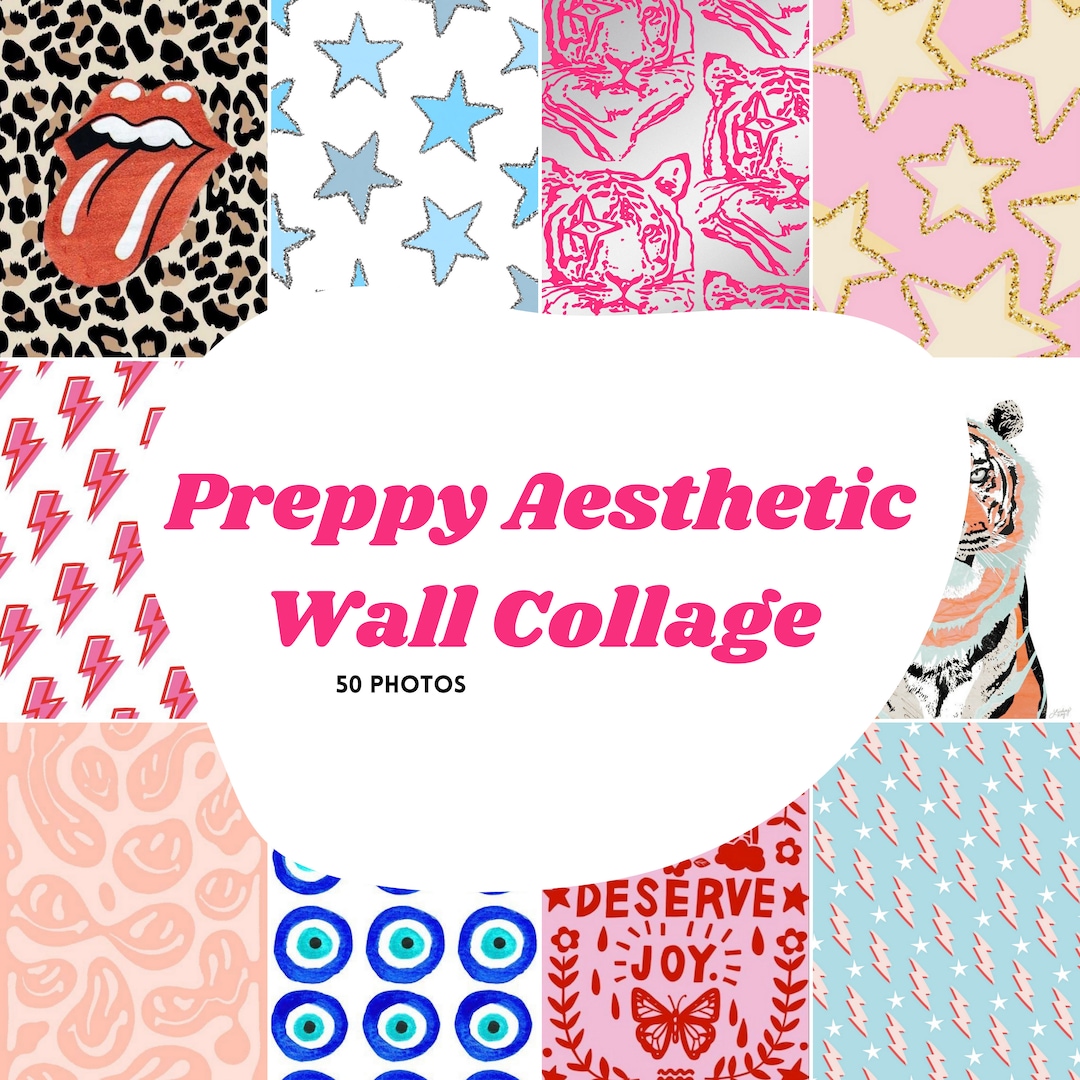 Preppy Aesthetic Wall Collage Kit, Preppy Aesthetic Collage, Aesthetic ...