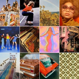 Groovy Wall Collage Prints, Seventies Wall Collage Kit, Teen Bedroom ...