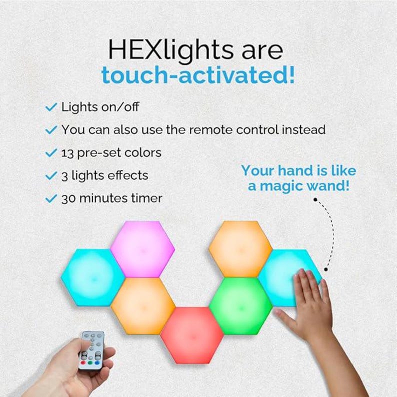 Hexlights Kids Touch & Remote Controlled Lights—enjoyed by Kids With ...