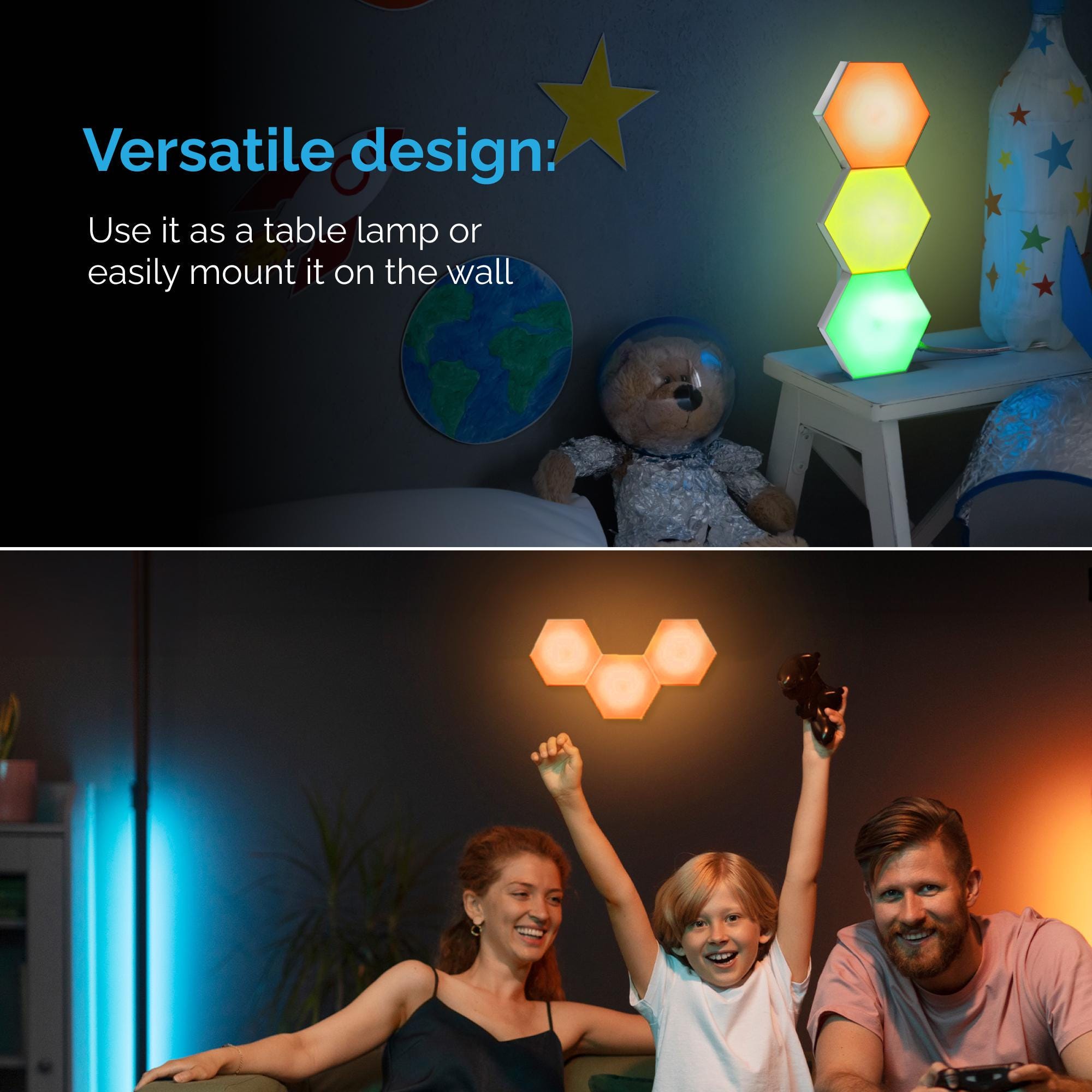 Hexlights Kids 3-pack Touch & Remote Controlled Lights—enjoyed by Kids ...