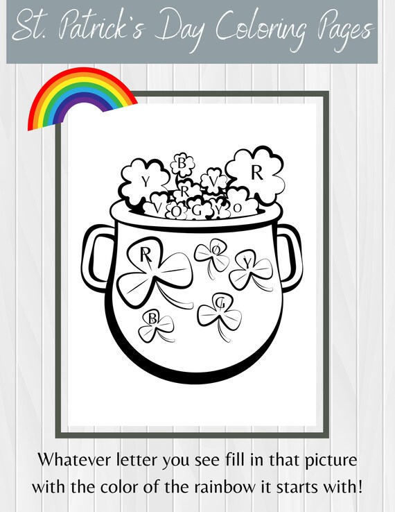 Printable Saint Patricks Day Coloring Pages That Teach the | Etsy