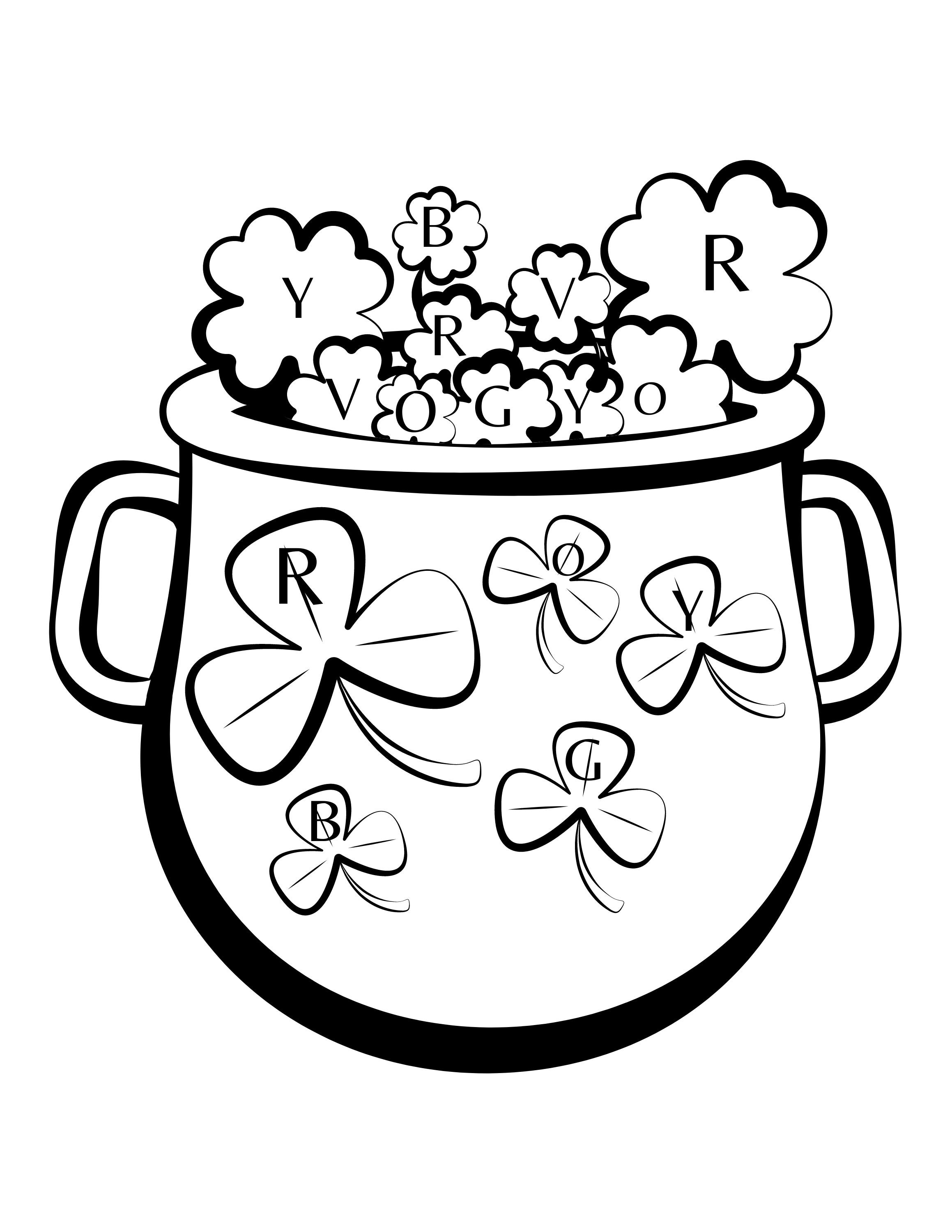 Printable Saint Patricks Day Coloring Pages That Teach the Colors of ...