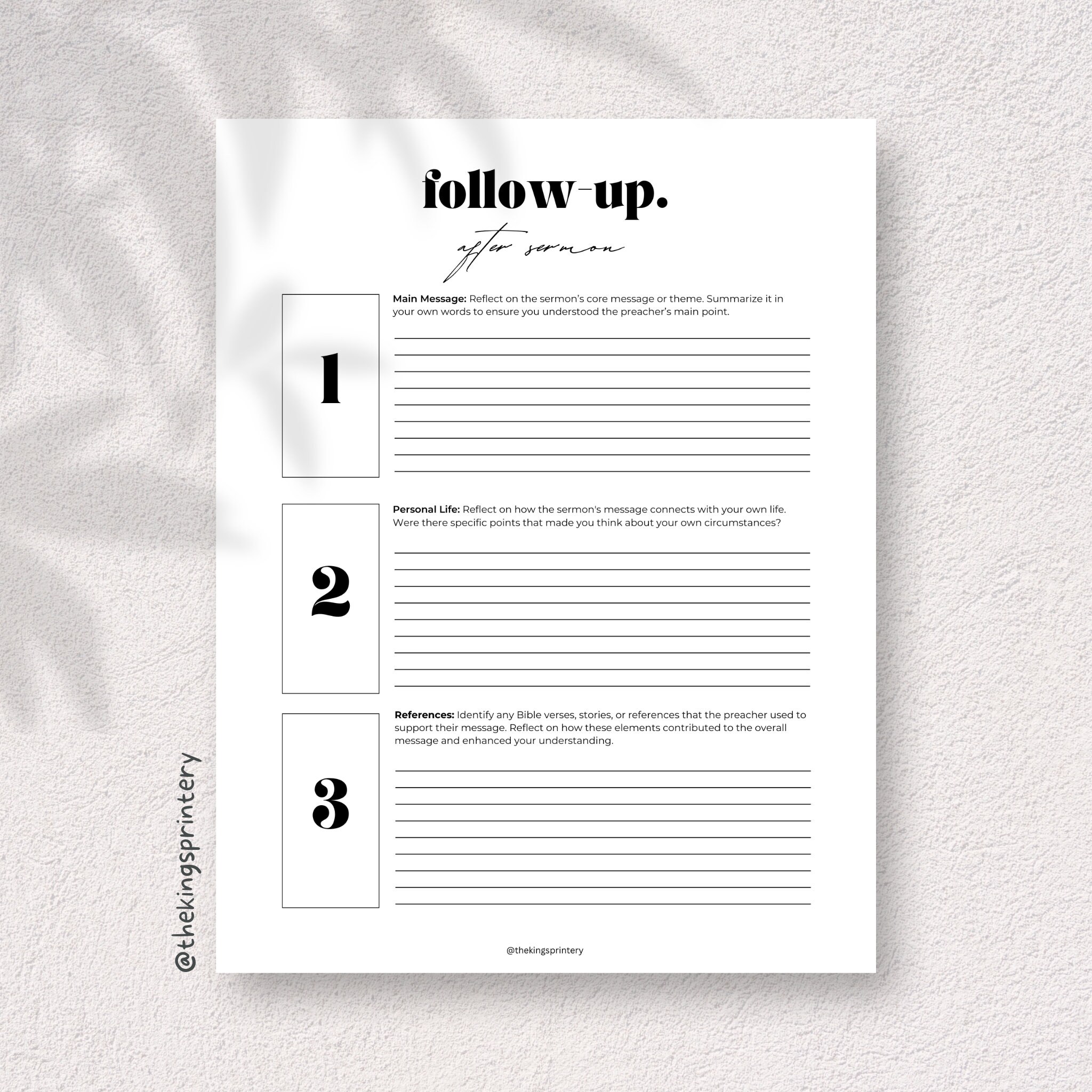 Printable Sermon Notes Template Church Notes Worksheet Preaching Notes ...