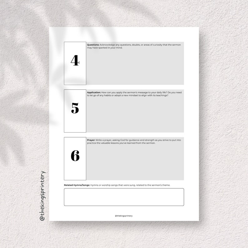 Printable Sermon Notes Template Church Notes Worksheet Preaching Notes ...
