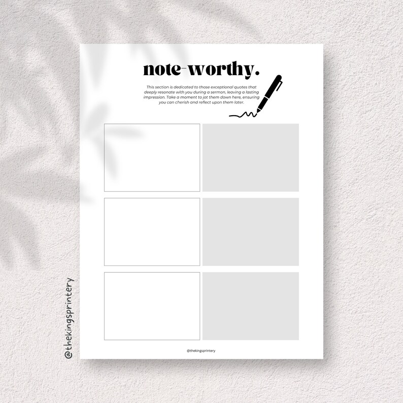 Printable Sermon Notes Template Church Notes Worksheet Preaching Notes ...