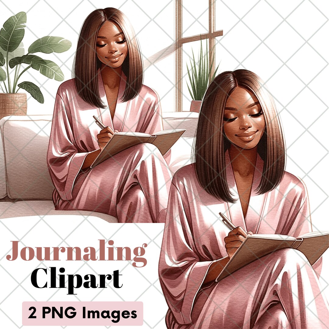 Black Woman Journaling Clipart Prayer Journaling Bible Journaling ...