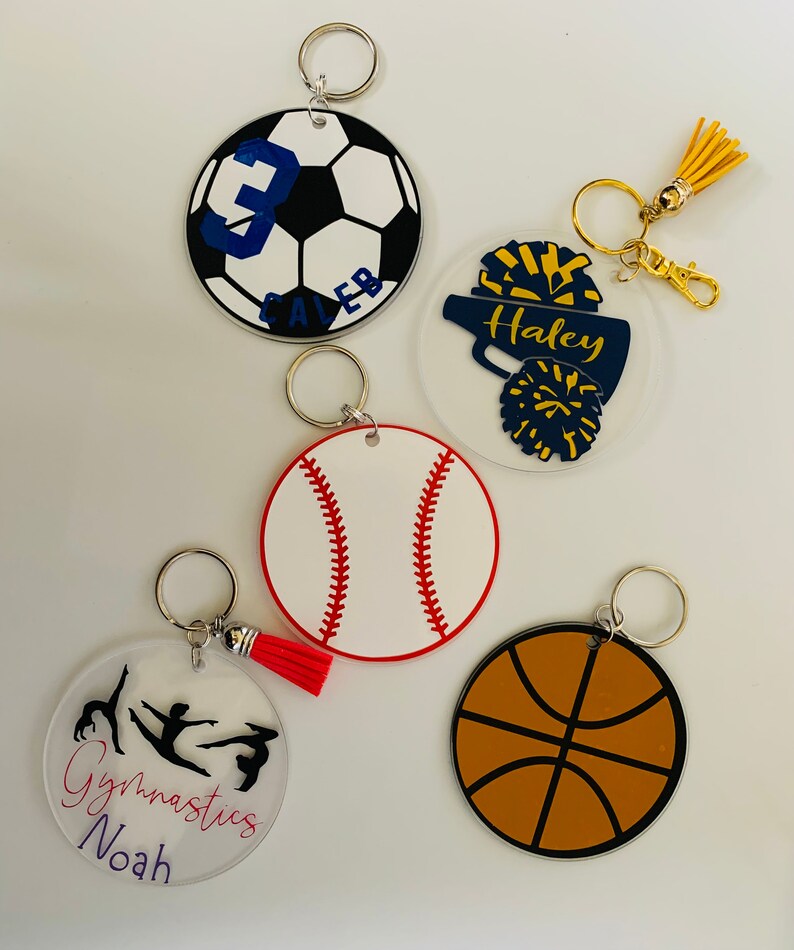 Personalized, Acrylic and Vinyl Keychain. Sealed and Finished With ...
