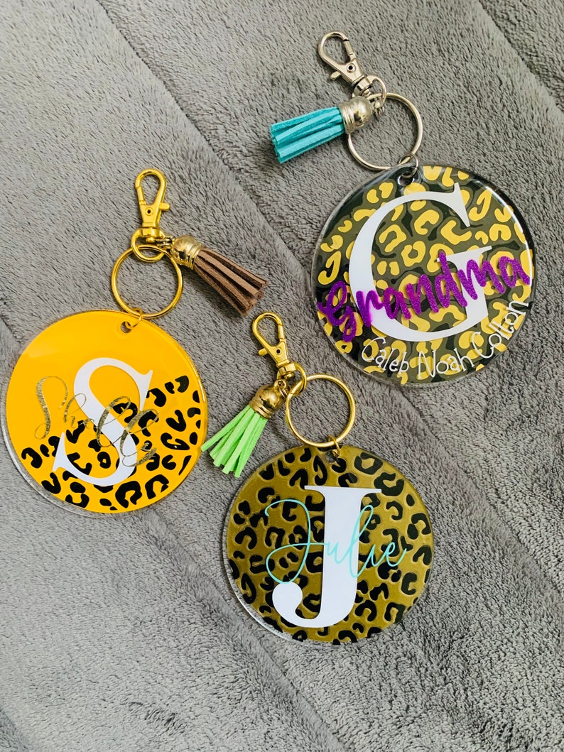 Personalized, Acrylic and Vinyl Keychain. Sealed and Finished With ...