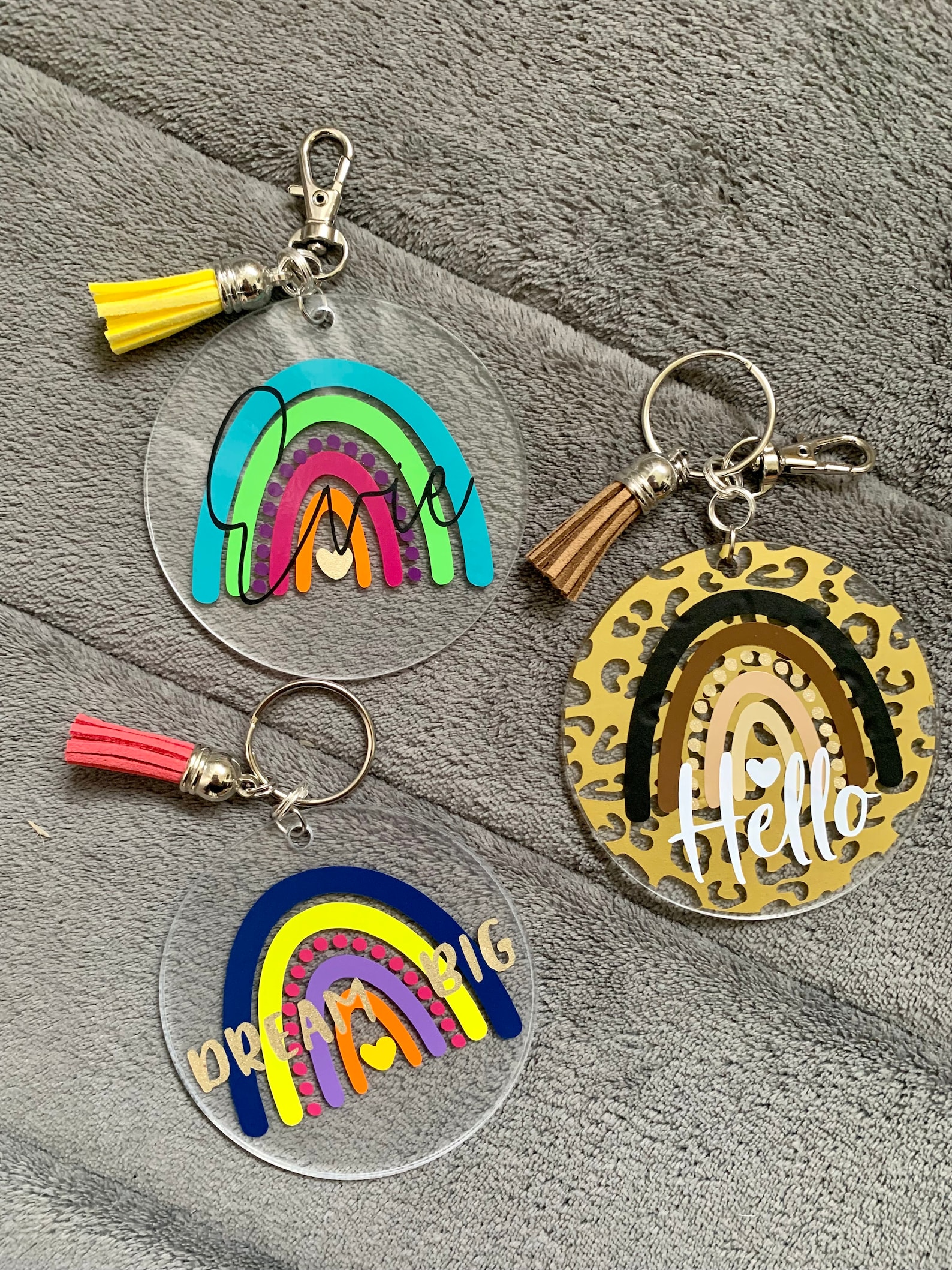 Personalized, Acrylic and Vinyl Keychain. Sealed and Finished With ...