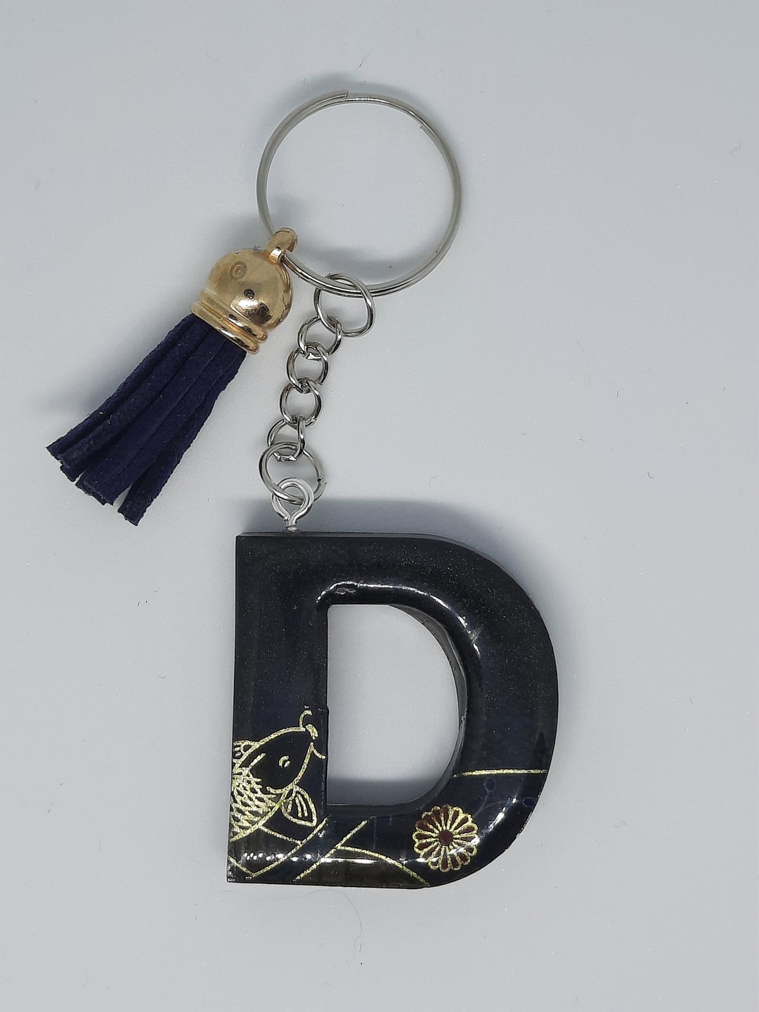 Letter D Keychain - Koi Carp Detail - Etsy UK