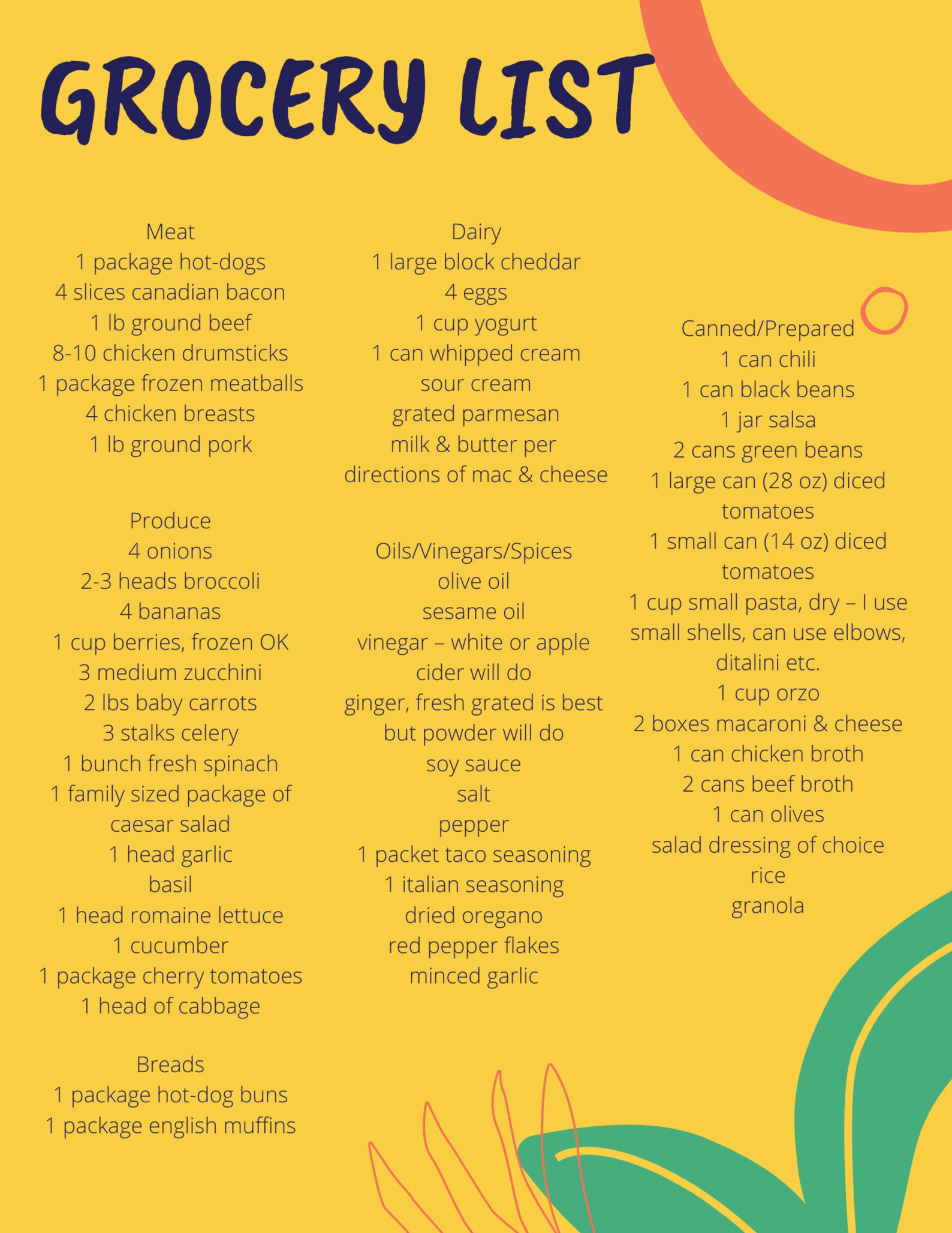 Printable Meal Plan Weekly Dinner Menu Grocery List & - Etsy UK