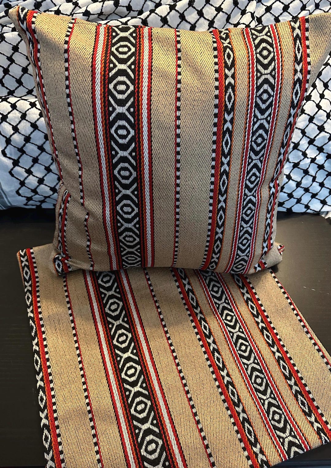 Bedouin Sadu Pillow Cover, Tribal Al Saud Fabric, Handmade in USA ...