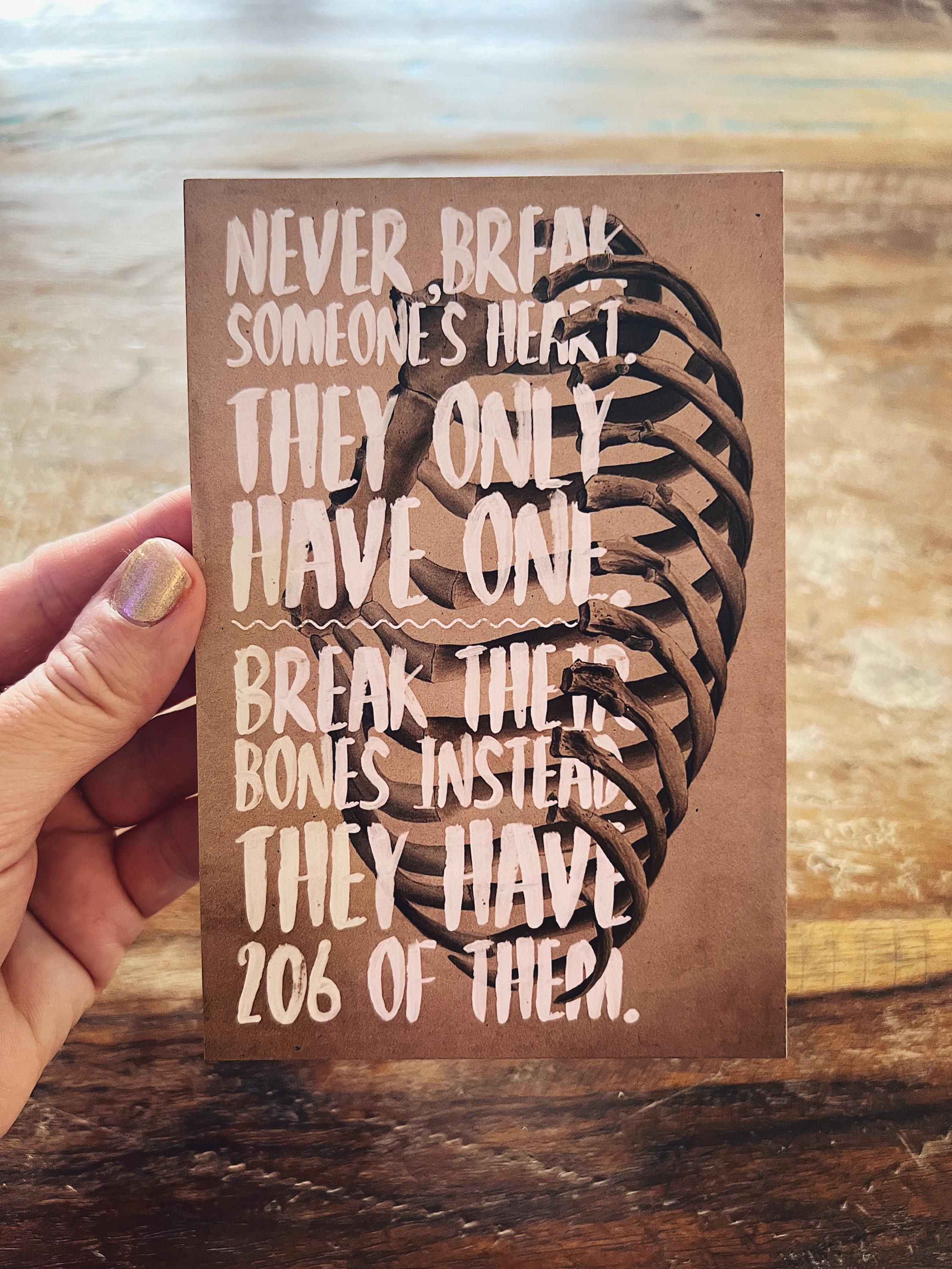 206 Bones Mini Print/postcard - Etsy