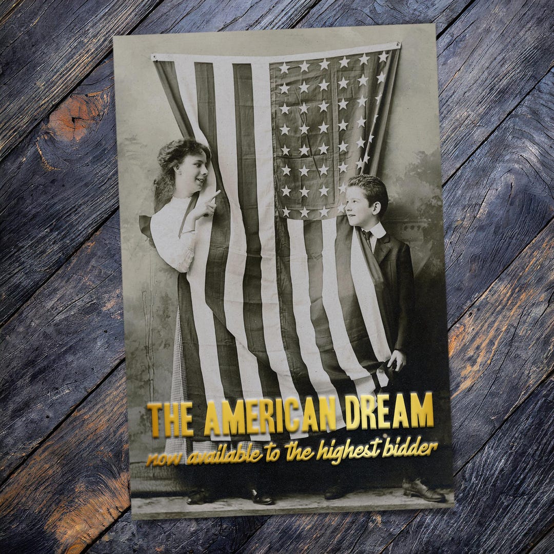 American Dream Mini Print/postcard - Etsy