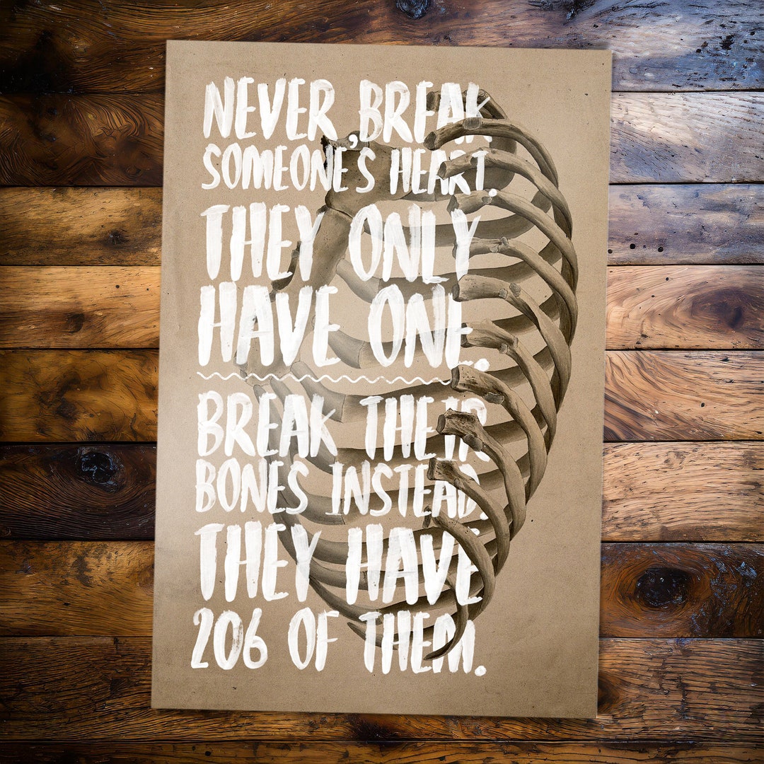 206 Bones Mini Print/postcard - Etsy