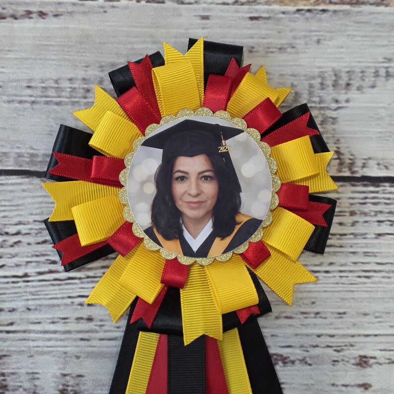 Personalized Graduation Rosette Pin | Custom Photo Keepsake, Class of ...