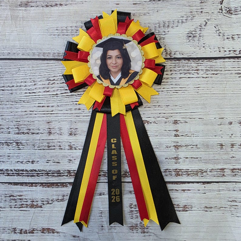 Personalized Graduation Rosette Pin | Custom Photo Keepsake, Class of ...