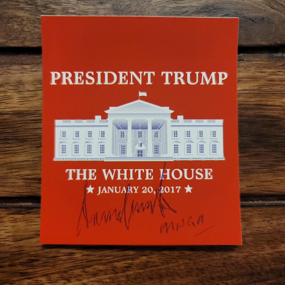 Donald Trump Autographed Presidential Inauguration Card With maga ...