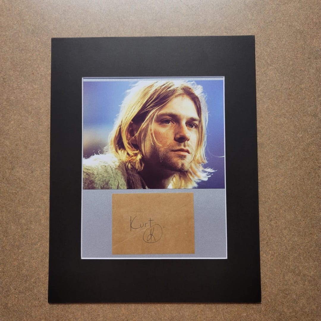 Kurt Cobain Autograph With Matted Photo & Certificate of Authenticity ...