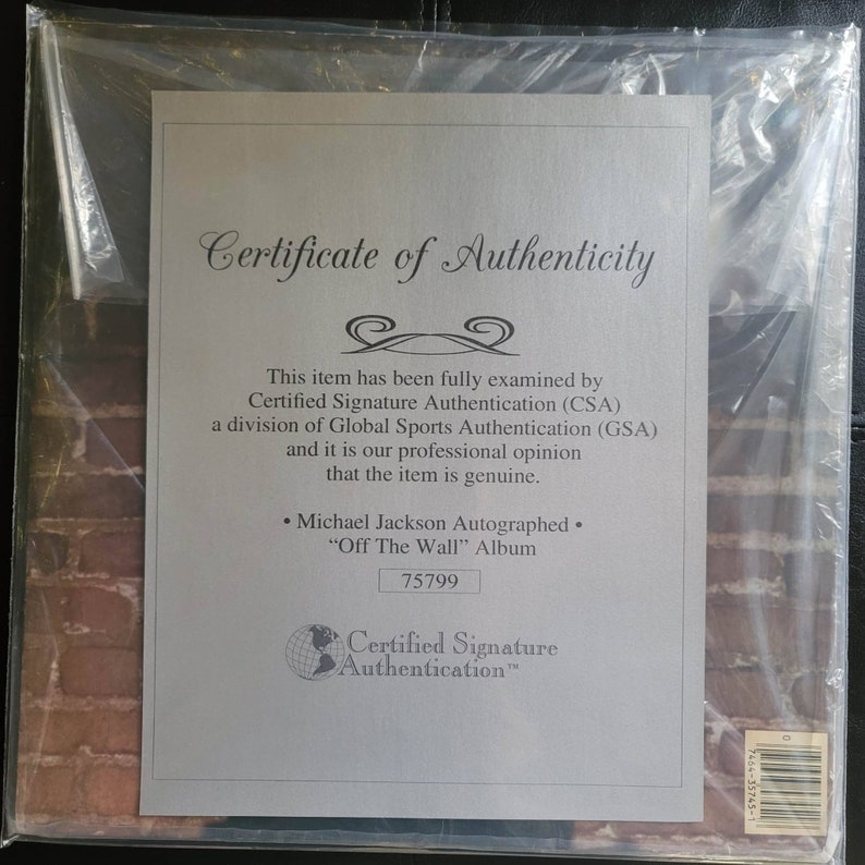 Michael Jackson Autographed off the Wall Album Unique smudged Signature ...