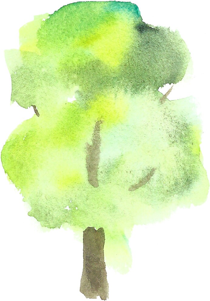 Hand Painted Watercolor Clipart Trees 4 PNG Transparent Background - Etsy