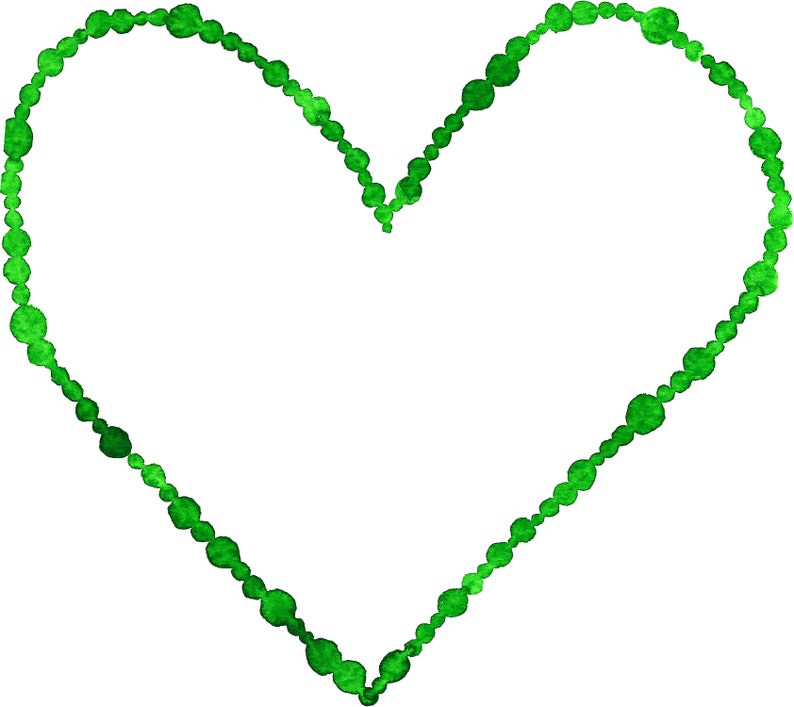Emerald Green Handpainted Watercolor Heart PNG Clipart - Etsy