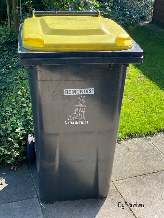 Garbage Can Stickers Vinyl Foil Personalized Byfiönchen - Etsy