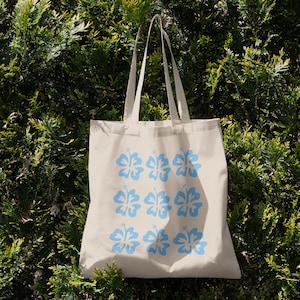 The Flower Power Tote Bag, Floral Tote Bag, Cute Tote Bag, Y2K Canvas ...