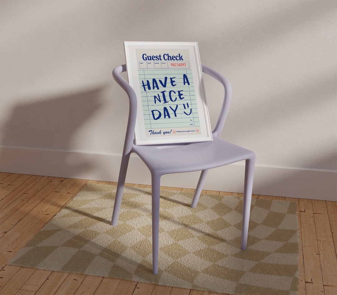 Have a Nice Day Print, Guest Check Poster, Aesthetic Poster, College ...