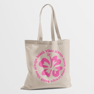 Coconut Girl Tote Bag, Tote Bag Aesthetic, Beach Bag VSCO, Flower Tote ...