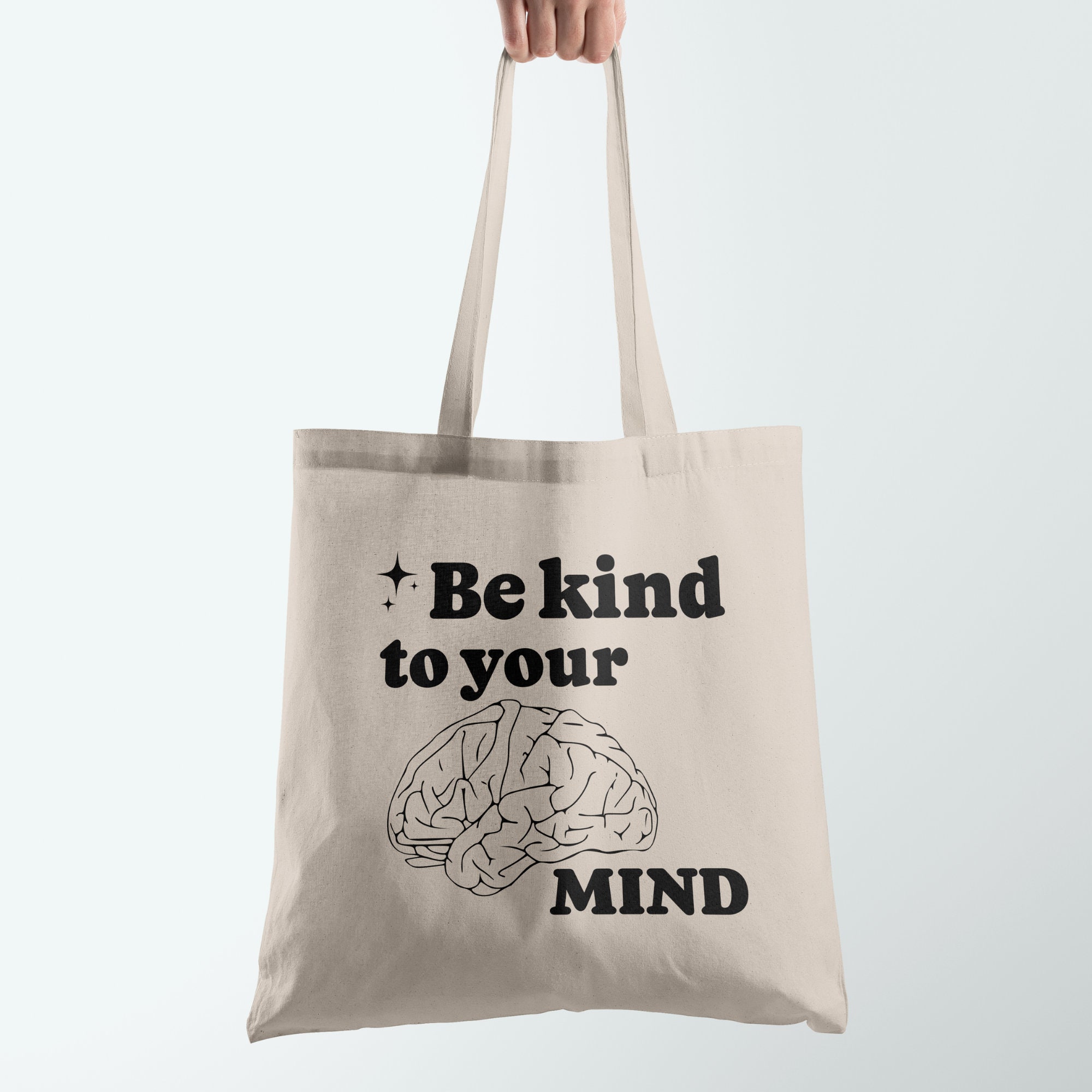 Be Kind to Your Mind Tote Bag, Aesthetic Tote Bag, Cute Tote Bag ...