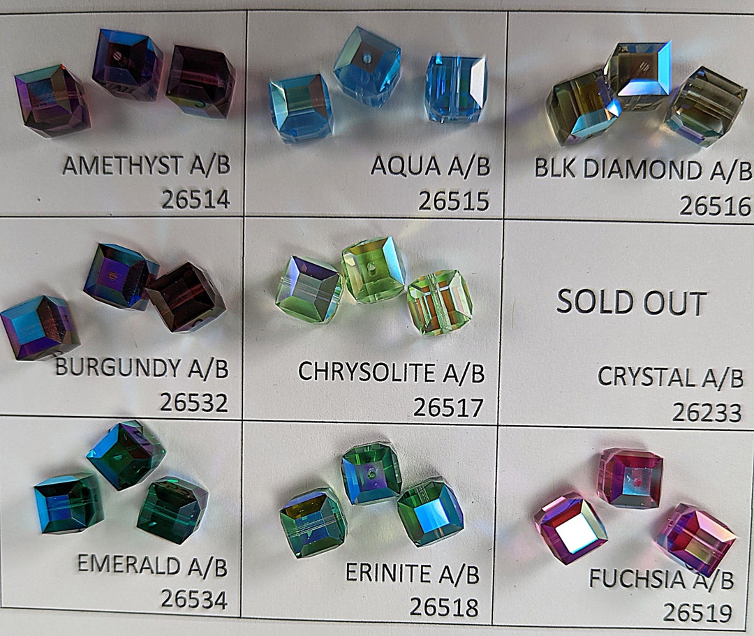 8mm Austrian Crystal Cubes, 10-pack #5601 - Fancy Coatings/colors Pg 6 ...