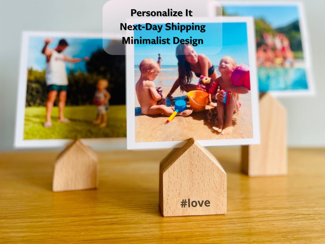 3-size Personalized Beech Wood Frame: Short, Tall, Wide, Laser Engraved ...