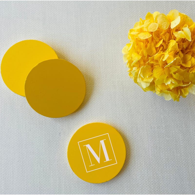 Yellow Coasters - Etsy
