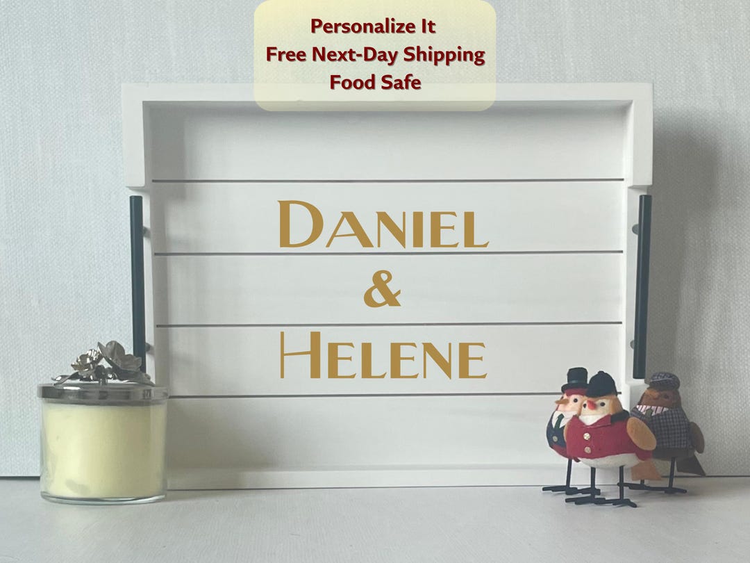 Custom Classic Wedding Serving Tray - Personalized Names, Food Safe, 15 ...