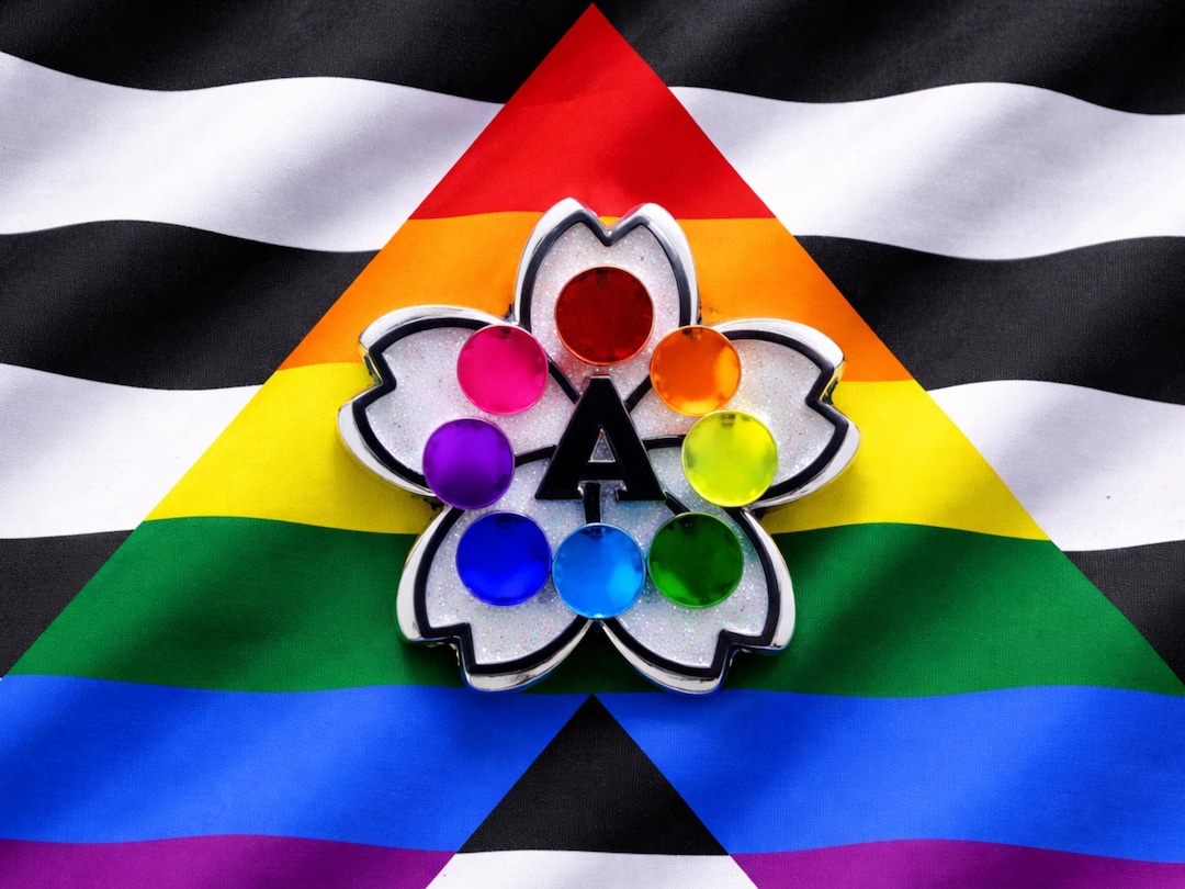 Cherry Blossom Acrylic Straight Ally Pride Pin, LGBTQIA Ally Gift for ...