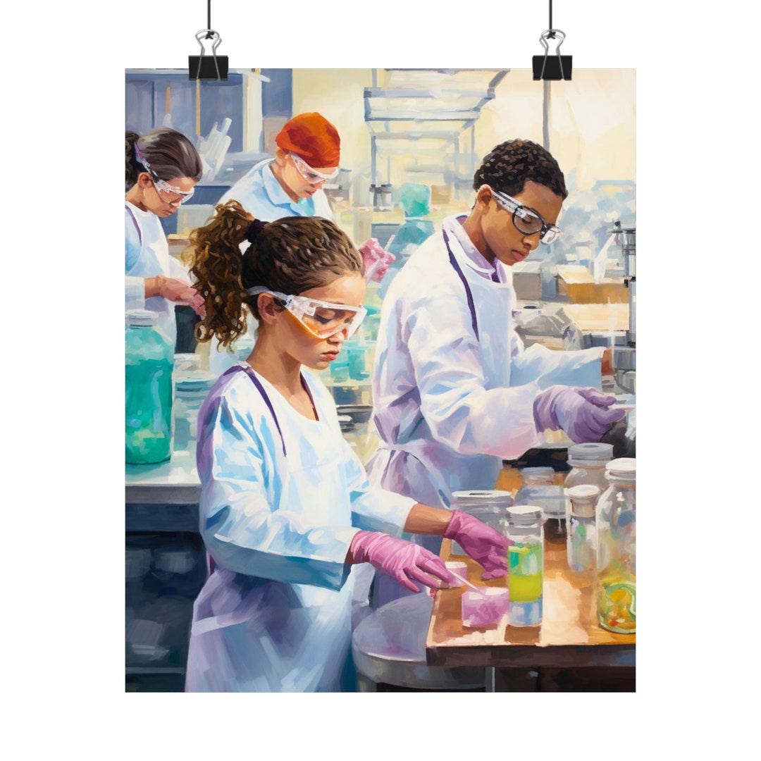 POSTER of Children Chemists, Science STEAM Stem Career Artwork ...