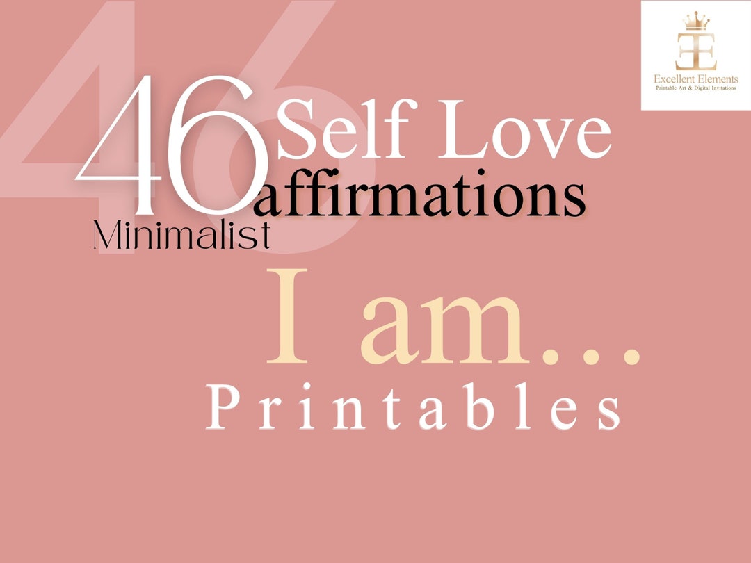 I Am Self Love Affirmations Minimalist Wall Art, Print for ...
