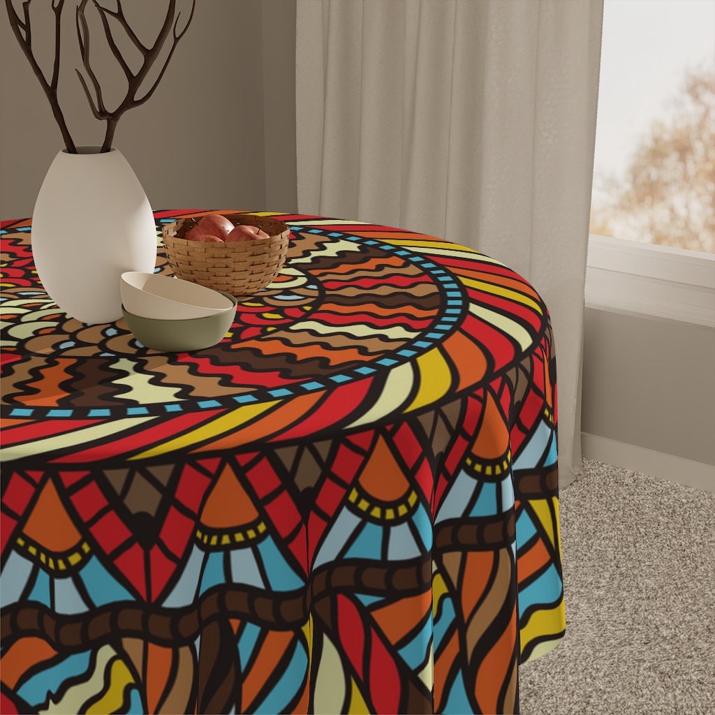 African Print Tablecloth, Ankara Print Table Cloth, Hippie, Mandala ...