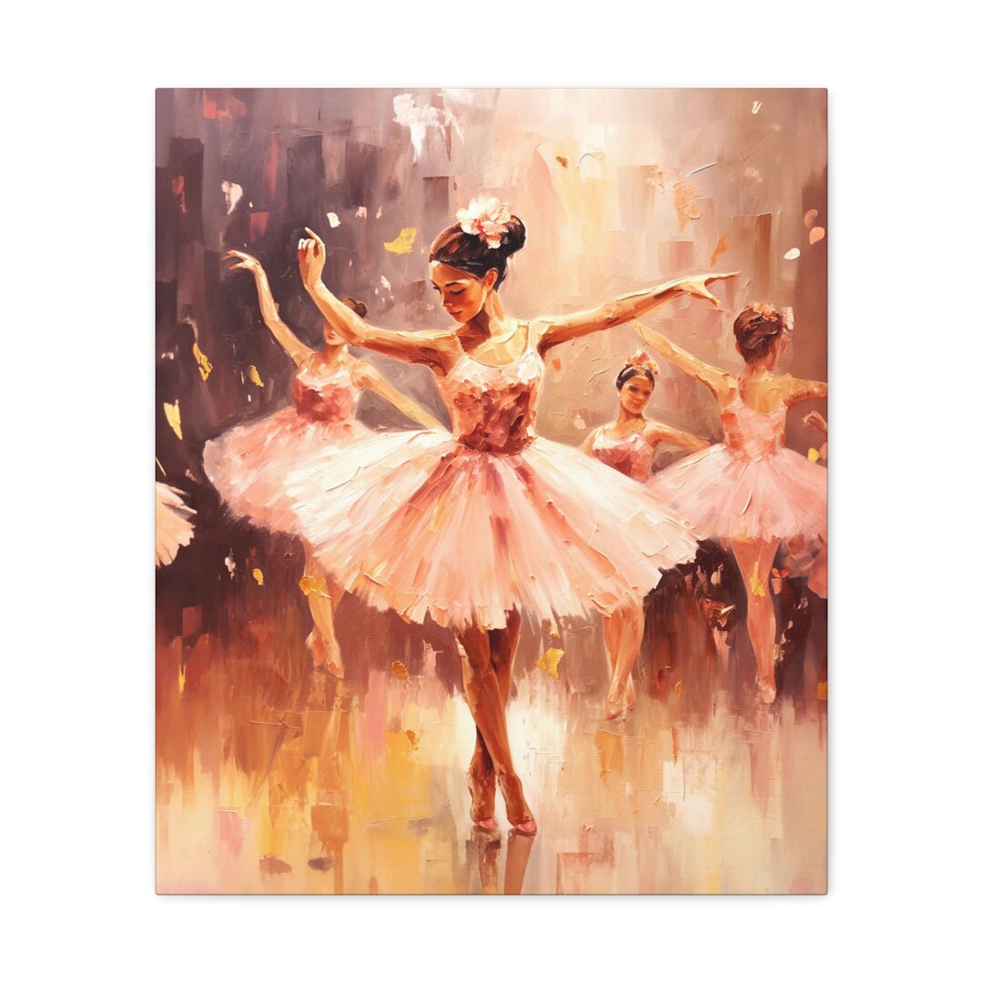 Pink Ballerinas Canvas, Ballet Dancer Art, Dancing, Girl Room Decor ...