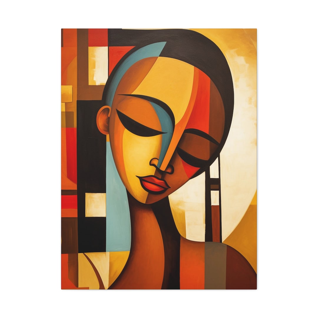 Lovely Lady Cubism African Canvas PRINT - Colorful, Tribal Art, Ethnic ...