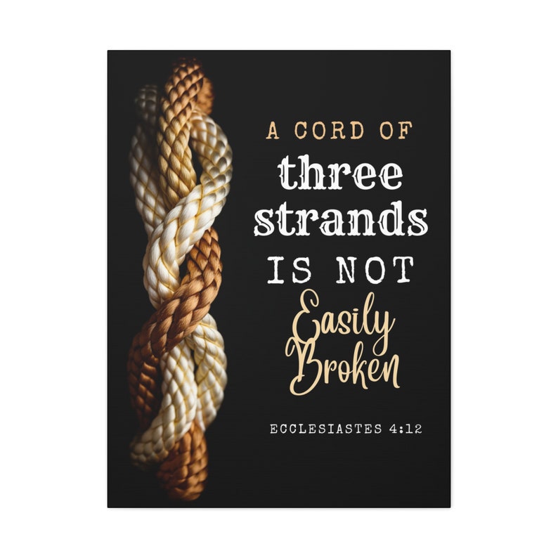 A Cord of Three Strands Canvas, Ecclesiastes 4 12, Neutral Colors ...