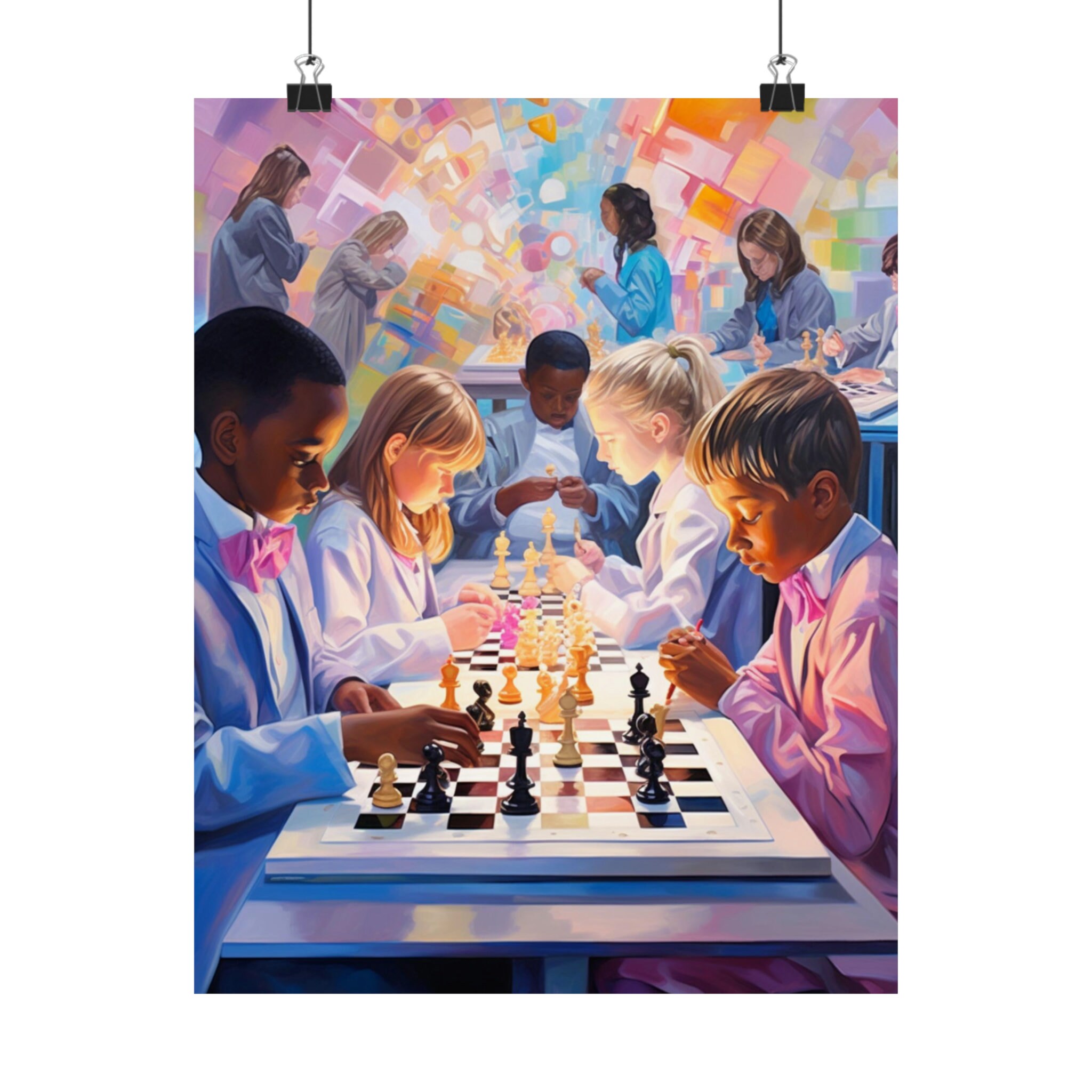 POSTER of Children Playing Chess, Smart Kids, Teenager Motivational ...