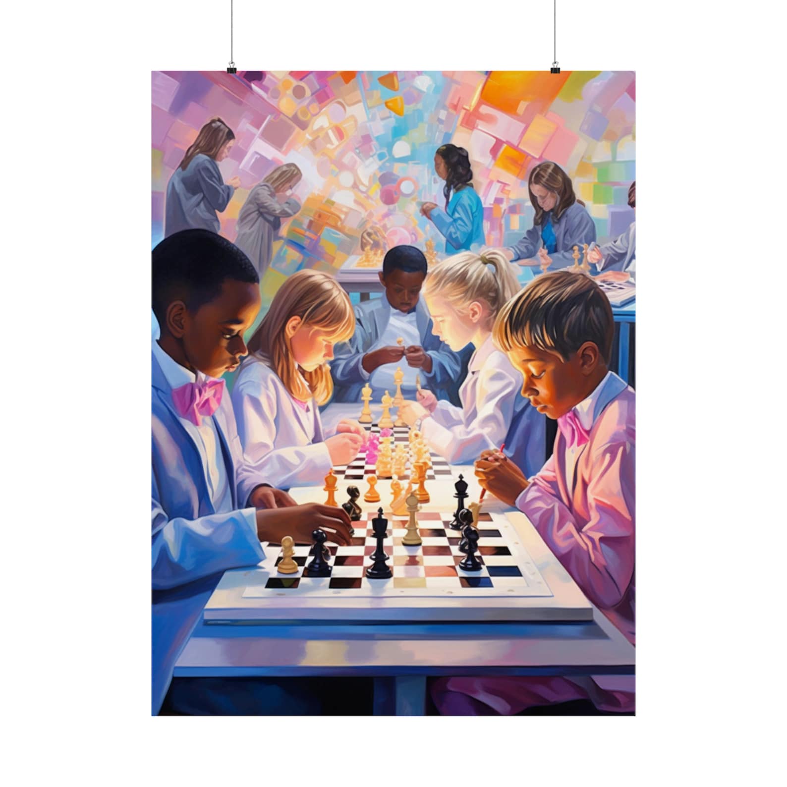 POSTER of Children Playing Chess, Smart Kids, Teenager Motivational ...