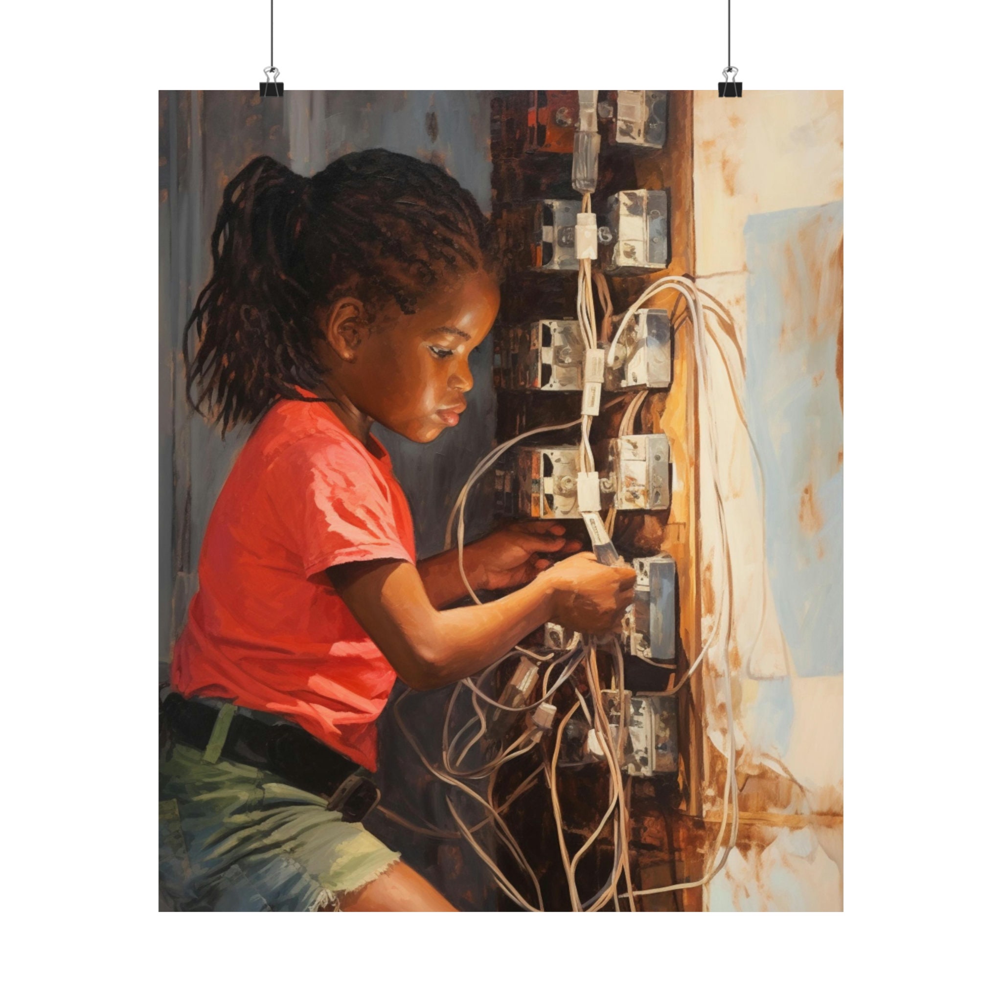 POSTER of Little Girl Electrician, STEAM, Profession Poster, Career ...