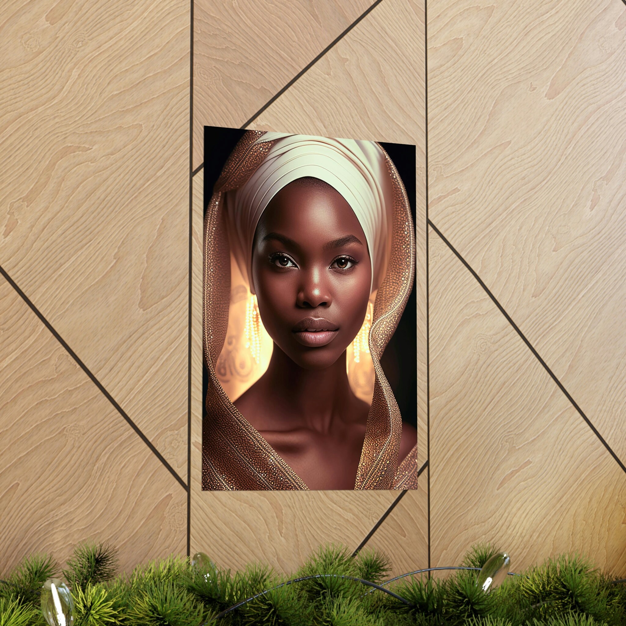 Poster of Beautiful African Goddess Melanated Queen, Brown and Orange ...